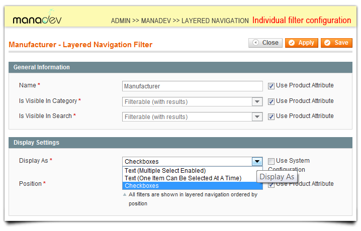 Multiple Select And Checkboxes Magento Layered Navigation Manadev