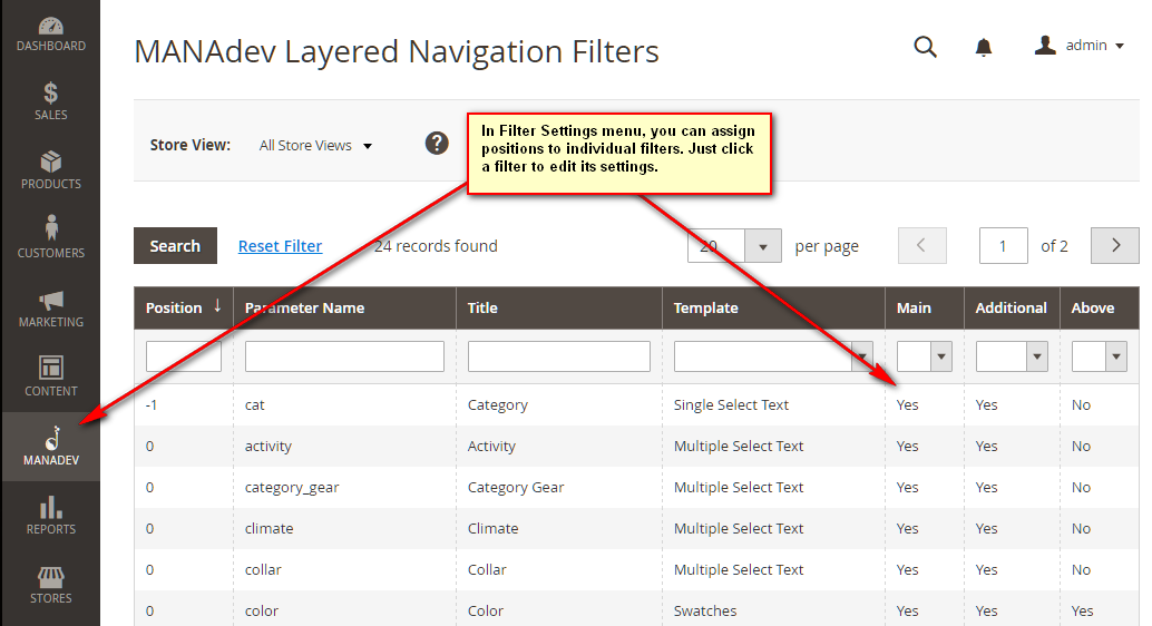 Horizontal Layered Navigation (Positioning) for Magento 2 - Manadev