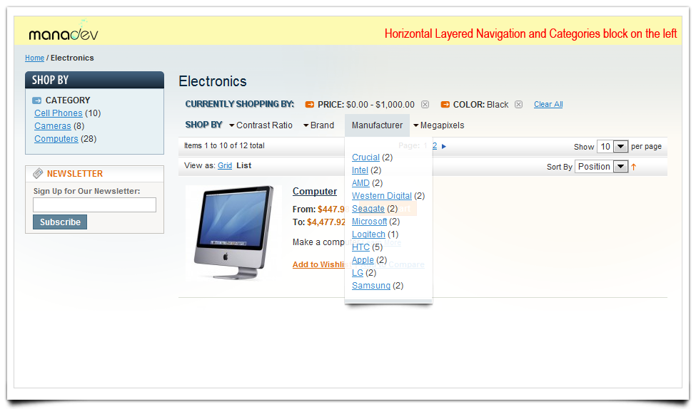 Horizontal Layered Navigation (positioning) - Manadev